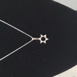 Jewelry | Magen David Cz Diamond Necklace With Sterling Silver | Poshmark